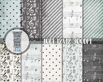 Musical DIGITAL PAPER PACK Valentines Red Pink Love Song - Etsy