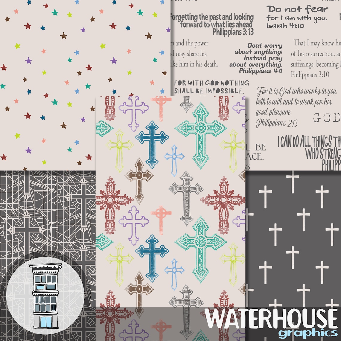 Religious Digital Paper Pack INSTANT DOWNLOAD Bible Verses Digital ...