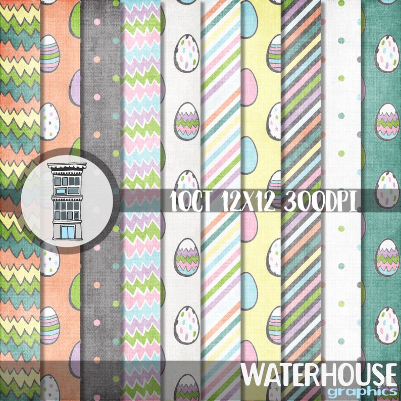 Easter Egg Digital Paper Pack INSTANT DOWNLOAD Polka Dots | Etsy