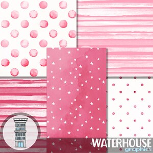 PINK Watercolor Digital Paper Pack Instant Digital DOWNLOAD ...