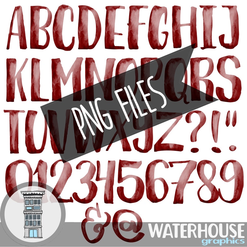 Digital Clipart Watercolor Bundle Pack, Letters, Numbers and ...