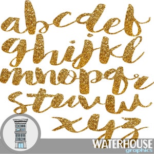 GOLD Sparkle Alphabet Clip Art, Instant Digital Download, SPARKLING ...