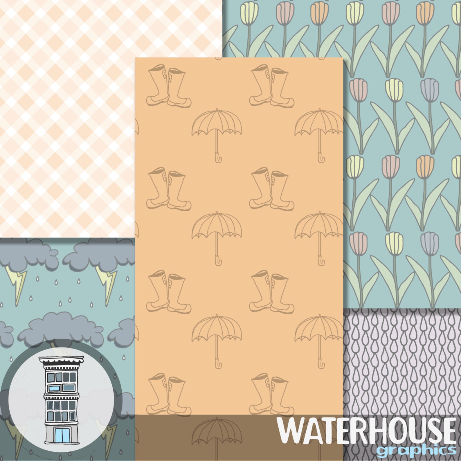 Spring Digital Paper Pack INSTANT DOWNLOAD Digital Scrapbooking Crafts ...