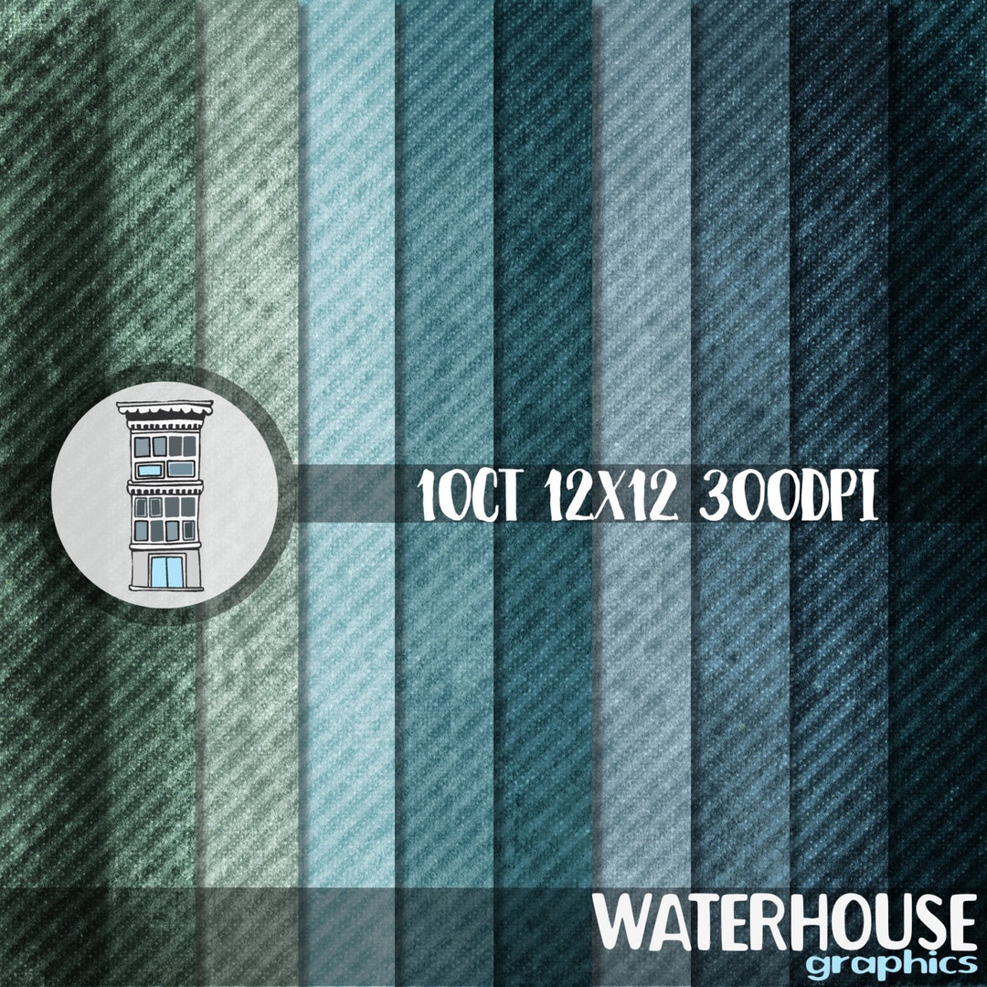 Blue Digital Paper Pack INSTANT DIGITAL DOWNLOAD Distressed Stripes ...