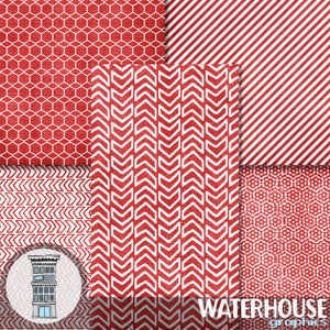 Red Digital Paper Pack Geometric Hexagons Arrows RED Digital ...