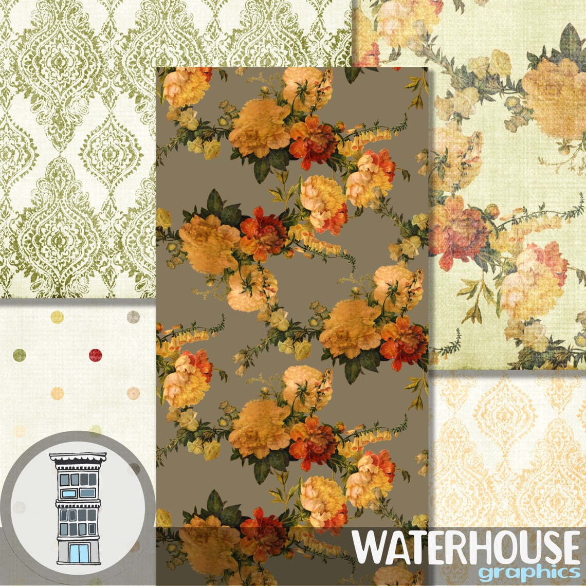 Vintage Floral Digital Paper Pack Beautiful Scrapbooking | Etsy