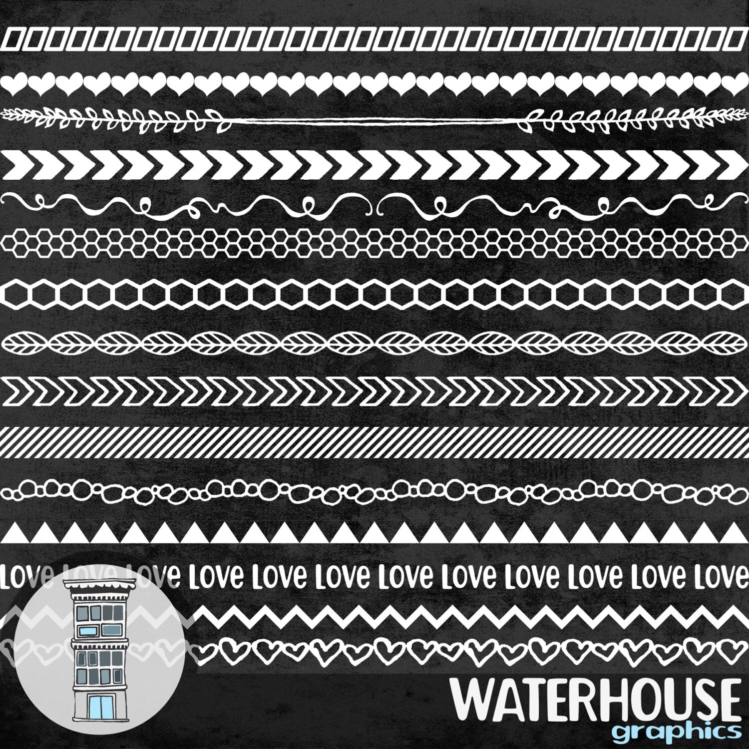 White Digital Borders Digital Dividers Clip Art INSTANT DOWNLOAD ...