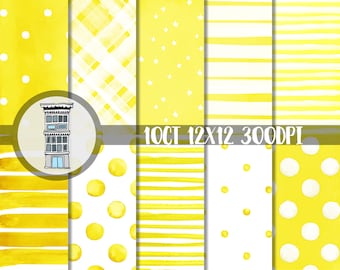 Yellow Digital Paper | Etsy