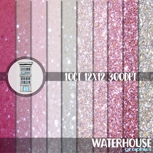 Glitter Digital Paper Pack Pink Instant Download Sparkle Bling ...