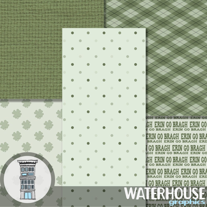 Digital St. Patricks Day Digital Paper INSTANT DOWNLOAD Army Green ...