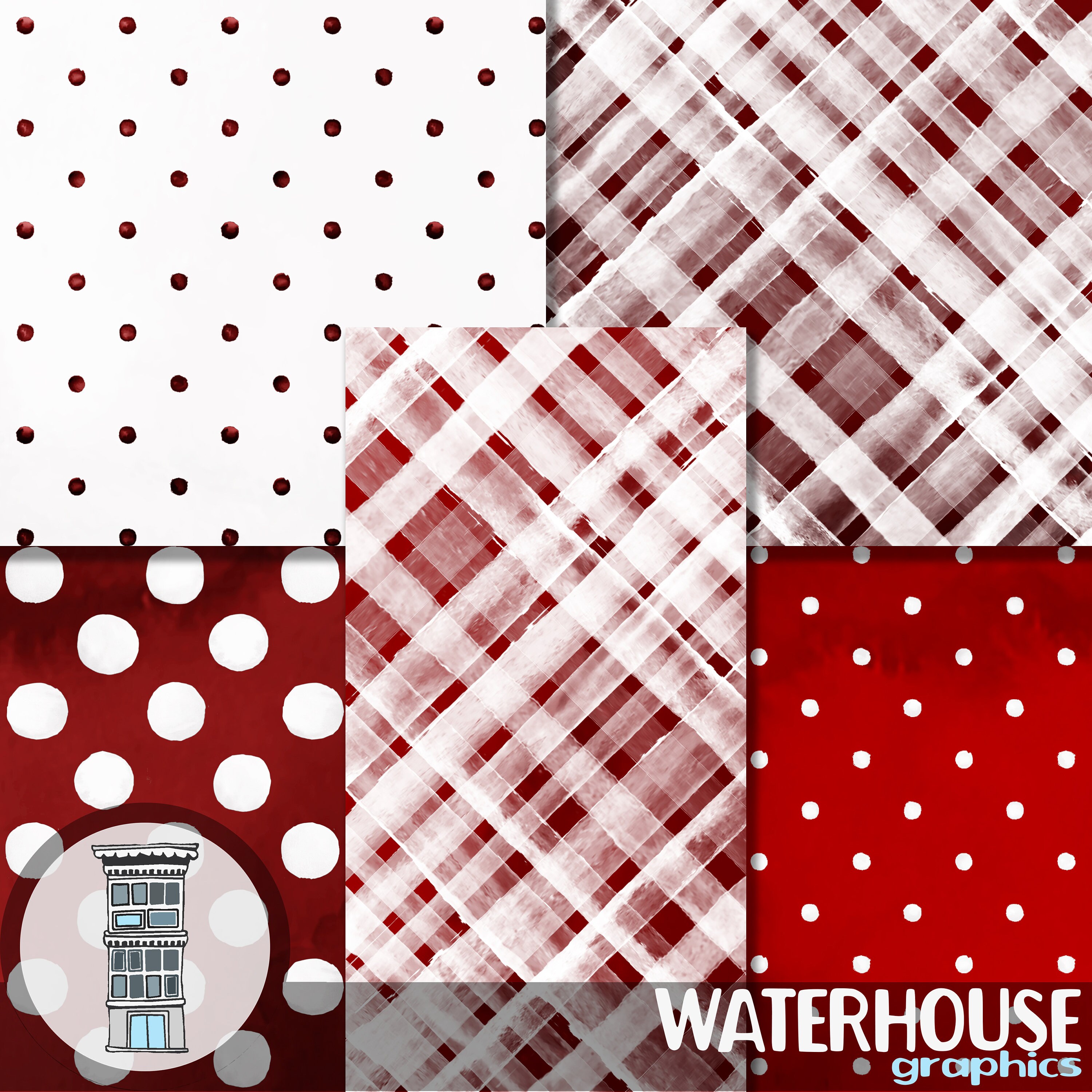 RED Watercolor Digital Paper Pack Instant Digital DOWNLOAD - Etsy