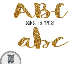 Glitter Gold Letters | Etsy