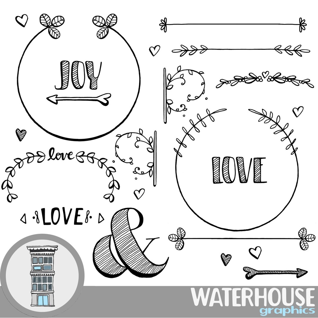 Digital Borders Chalkboard Elements Clipart Circular Frames Dividers ...