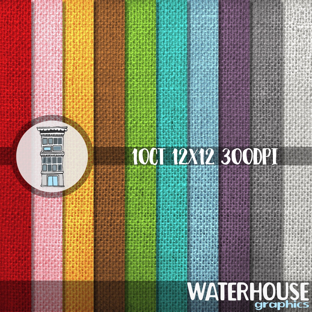 Digital Burlap Paper Pack Instant DIGITAL Download Colorful Rustic ...