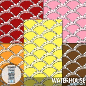 Digital Scrapbook Paper Pack Scallops INSTANT DIGITAL DOWNLOAD Fancy ...
