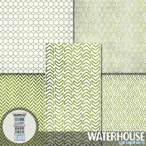 GREEN Geometric Digital Paper Pack Hexagons Arrows Digital Scrapbook ...