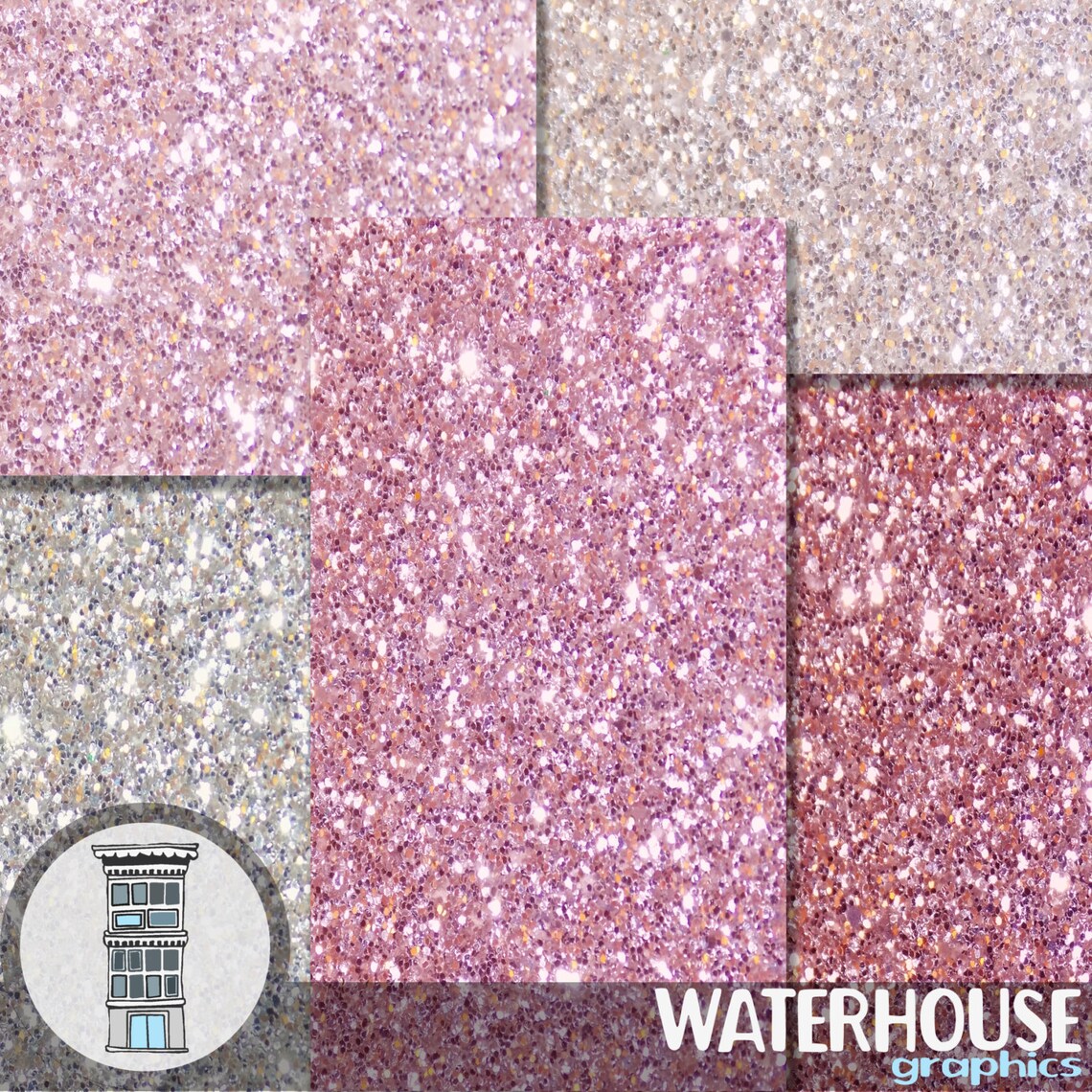 Glitter Digital Paper Pack Pink Instant Download Sparkle Bling ...