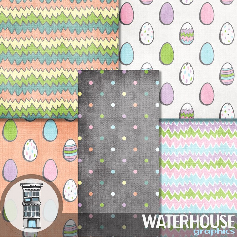 Easter Egg Digital Paper Pack INSTANT DOWNLOAD Polka Dots | Etsy