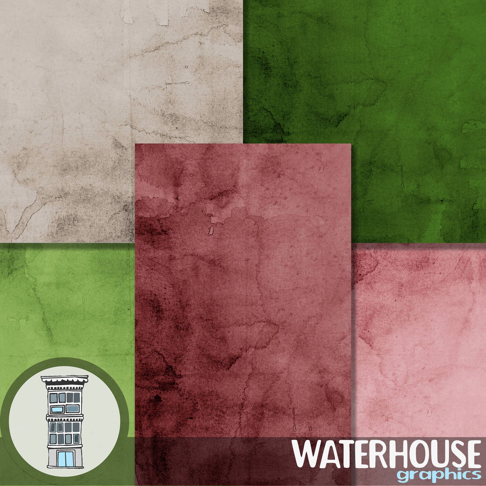 Christmas Watercolor Digital Paper Pack for Digital Scrapbooking ...