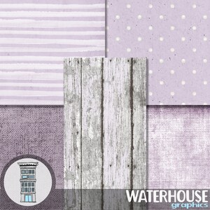 PURPLE Digital Rustic Paper Pack INSTANT DOWNLOAD Lilac Burlap Polka ...