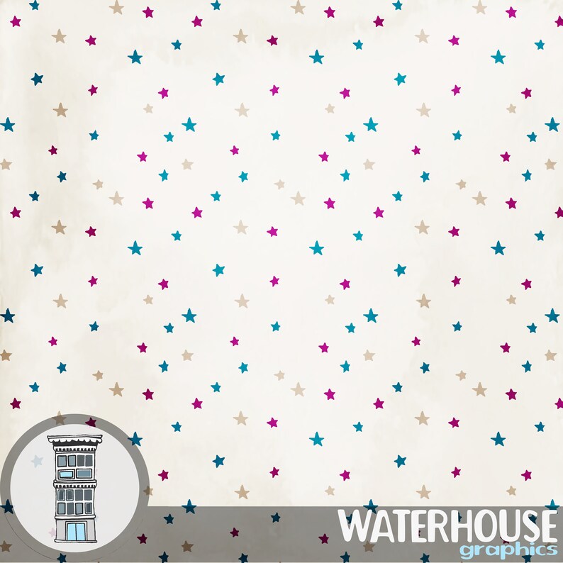 Watercolor Red White & Blue DIGITAL PAPER PACK Independence Day Fourth ...