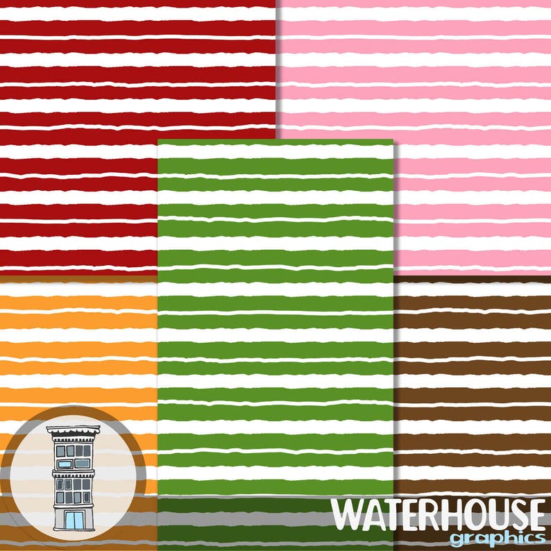 Digital Paper Pack Stripes Multiple Colors INSTANT DIGITAL | Etsy