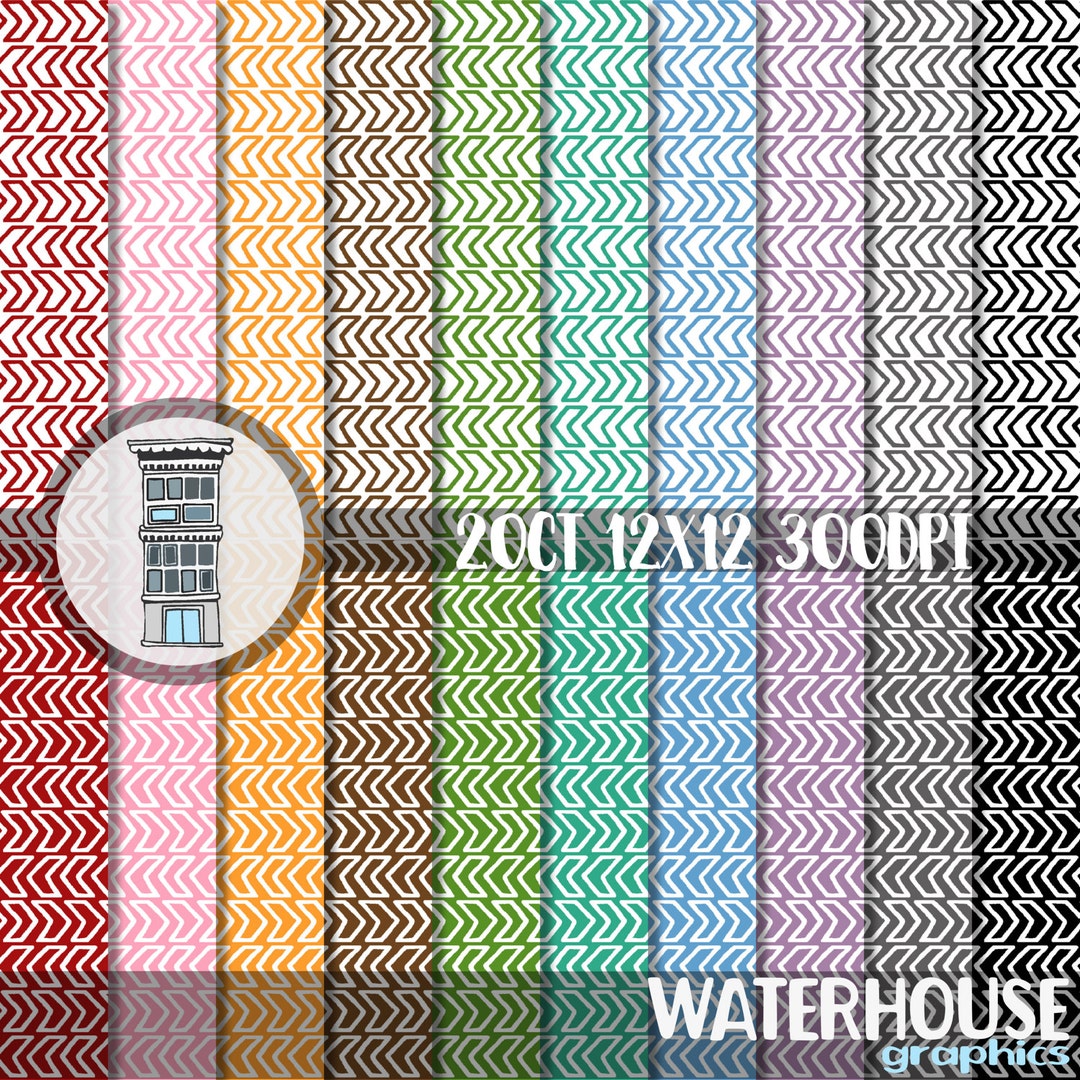 Digital Scrapbook Paper Pack Arrows Multiple Colors INSTANT DIGITAL ...