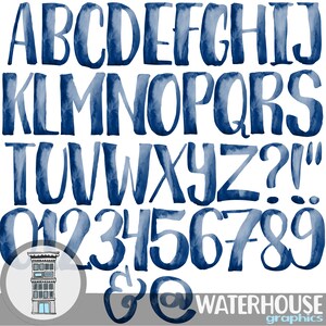 Digital Clipart Watercolor Bundle Pack, Letters, Numbers and ...