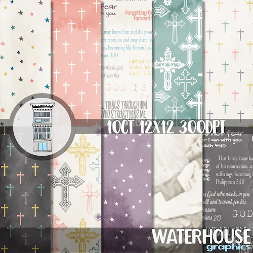 Religious PINK Digital Paper Pack INSTANT DOWNLOAD Bible - Etsy