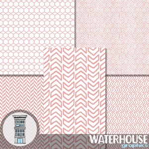 PINK Geometric Digital Paper Pack Hexagons Arrows Dark Digital ...