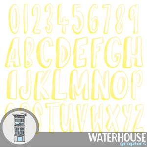 Easter Watercolor Letters Numbers Bundle Set Instant Digital Download ...