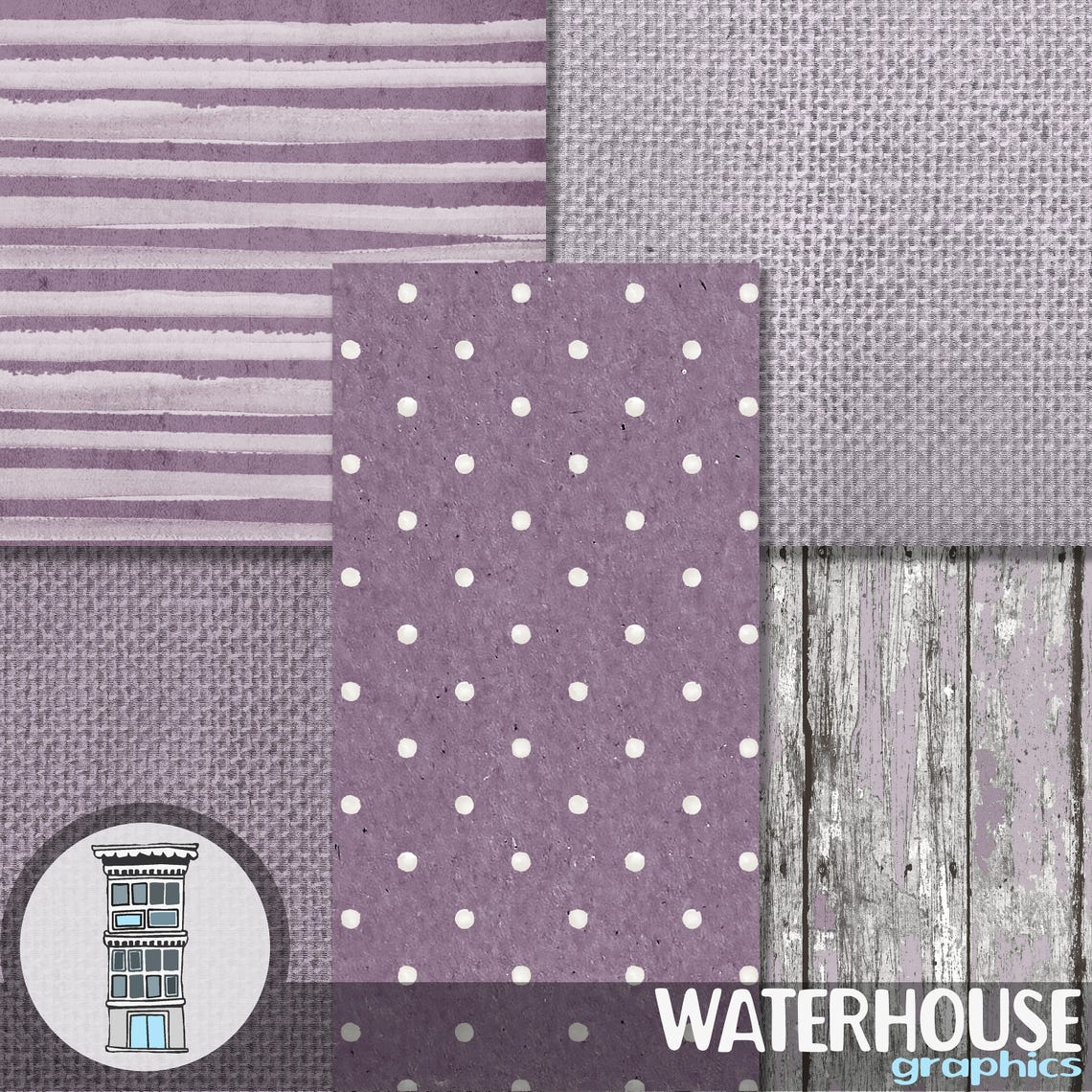 PURPLE Digital Rustic Paper Pack INSTANT DOWNLOAD Lilac Burlap | Etsy