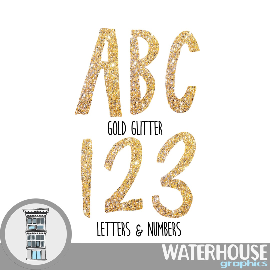 GOLD Sparkle Alphabet Clip Art, Instant Digital Download, SPARKLING ...