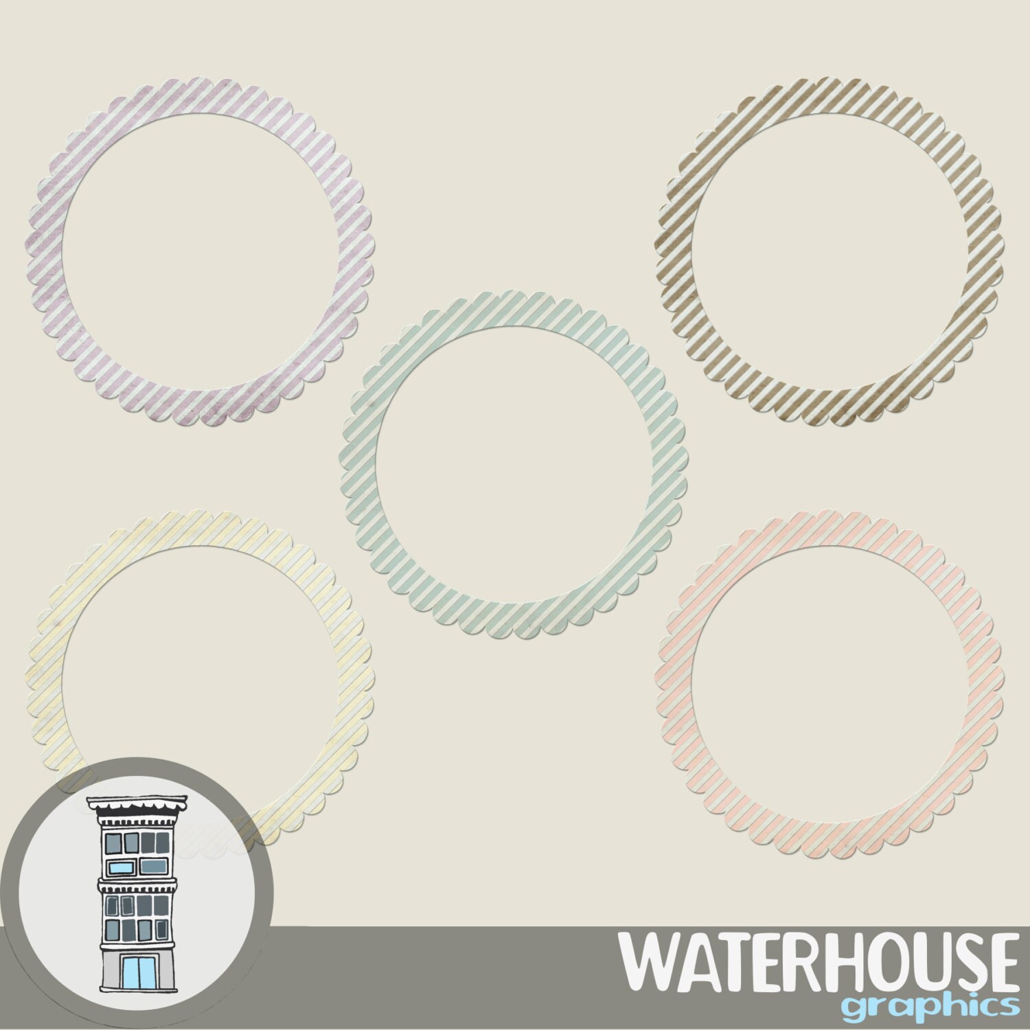 Circular digital Frames Multiple Colors With - Etsy