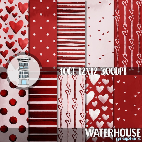 Valentine Digital Paper - Etsy