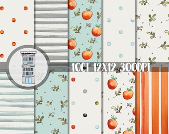 Digital Paper Pack PEACH Mint INSTANT DOWNLOAD Watercolor Dots - Etsy