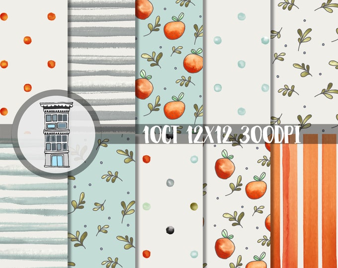 Digital Paper Pack PEACH Mint INSTANT DOWNLOAD Watercolor Dots - Etsy