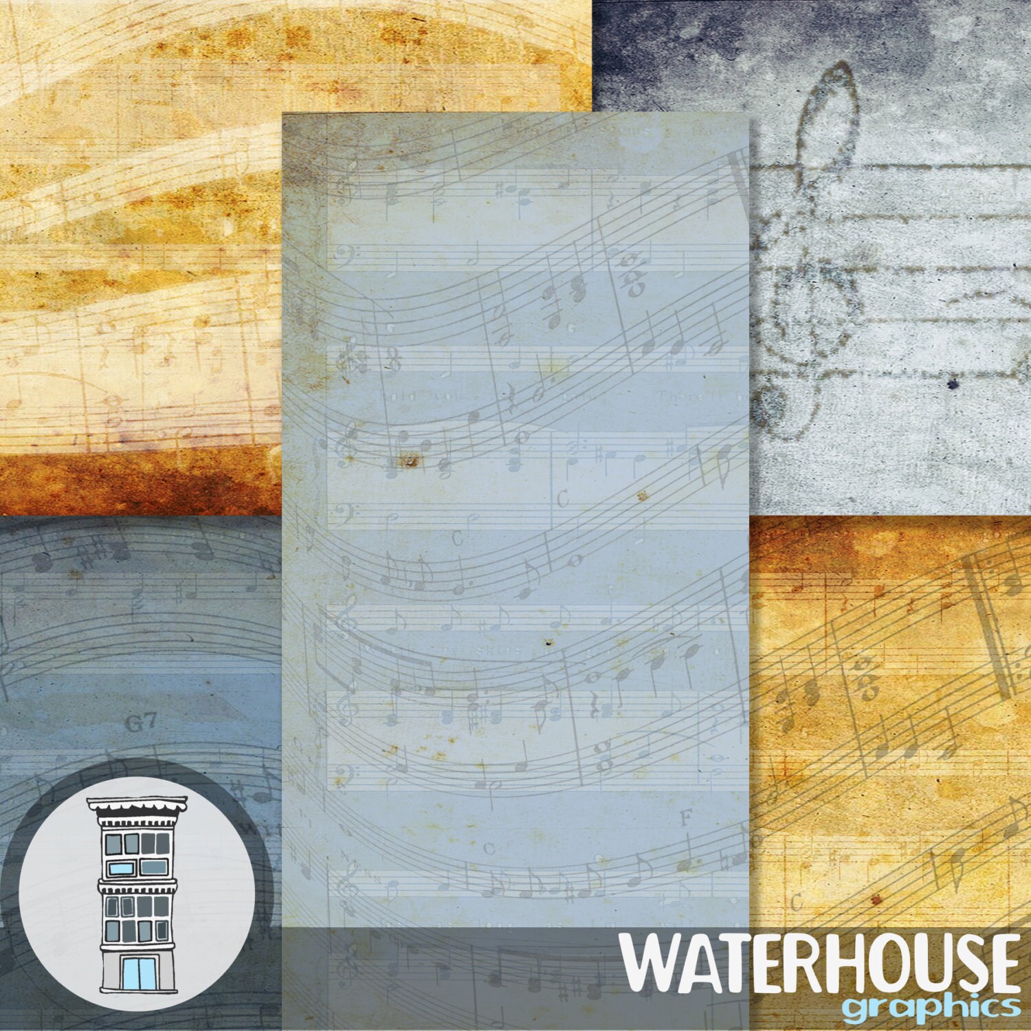 DIGITAL PAPER PACK Distressed Music Notes With Antique Appeal - Etsy