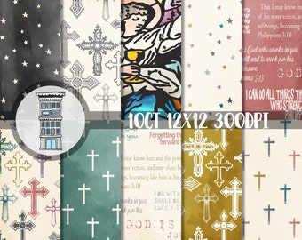 Religious Digital Paper Pack INSTANT DOWNLOAD Bible Verses | Etsy