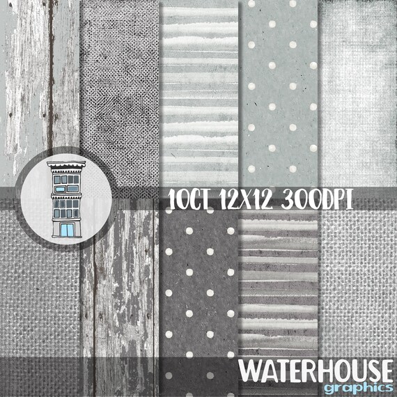 Rustic GRAY Digital Paper Pack INSTANT Download Gray Burlap | Etsy