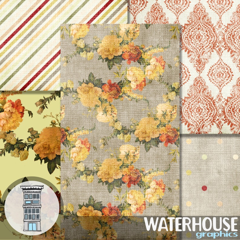 Vintage Floral Digital Paper Pack Beautiful Scrapbooking | Etsy
