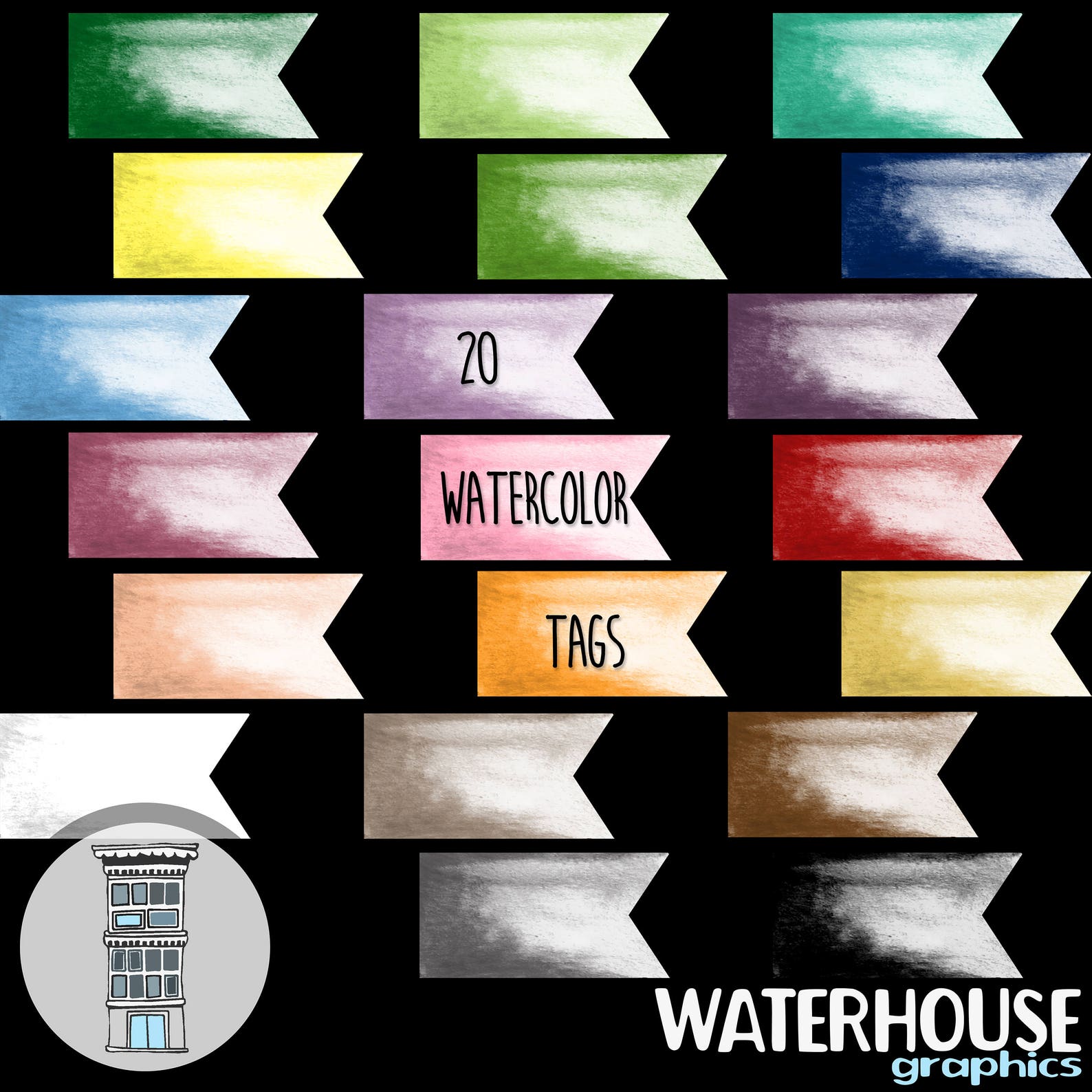 Watercolor Digital Planner Tags Instant DIGITAL DOWNLOAD - Etsy