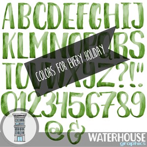 Digital Clipart Watercolor Bundle Pack, Letters, Numbers and ...
