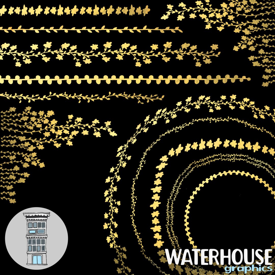 Digital Gold Frames Gold Borders Gold Dividers Gold Digital Clipart ...