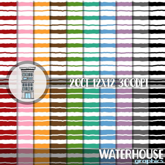 Digital Paper Pack Stripes Multiple Colors INSTANT DIGITAL | Etsy