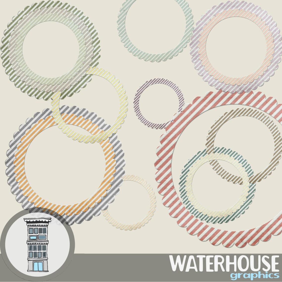 Circular digital Frames Multiple Colors With - Etsy