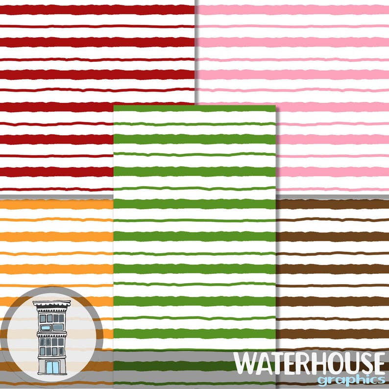 Digital Paper Pack Stripes Multiple Colors INSTANT DIGITAL | Etsy