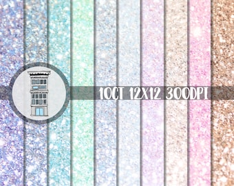 GLITTER Stripes Paper Pack INSTANT DOWNLOAD Digital Scrapbooking Papers ...