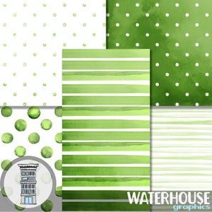 Watercolor Bright Green Digital Paper Pack INSTANT Digital DOWNLOAD ...