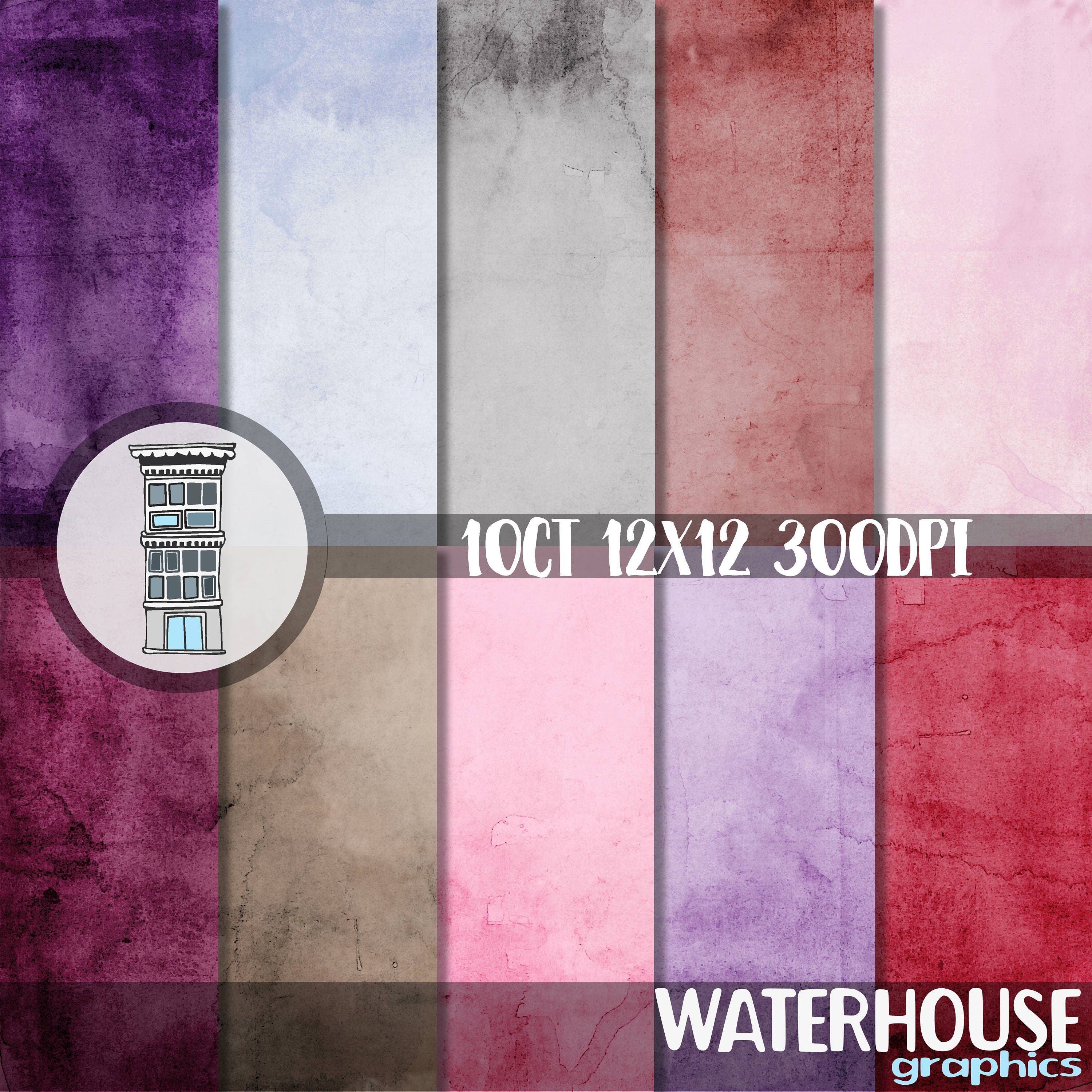 Valentine Watercolor Digital Paper Pack for Digital Scrapbooking ...